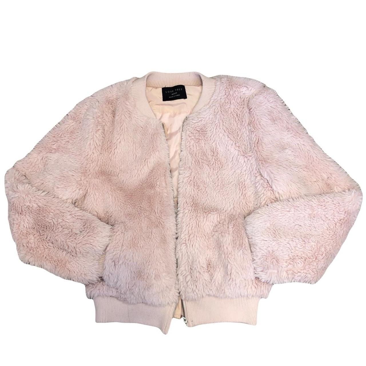 Pink fuzzy jacket, stay cute, warm & cozy this... - Depop
