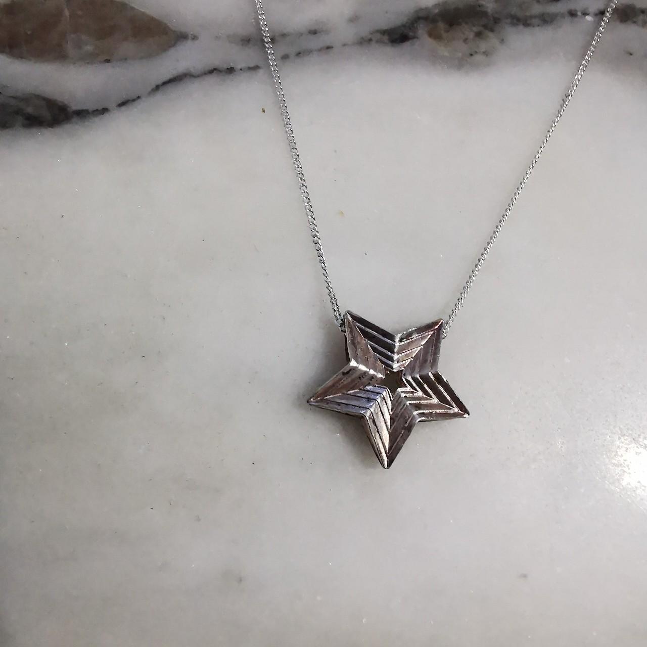 Here we have a sterling silver star necklace chain... - Depop