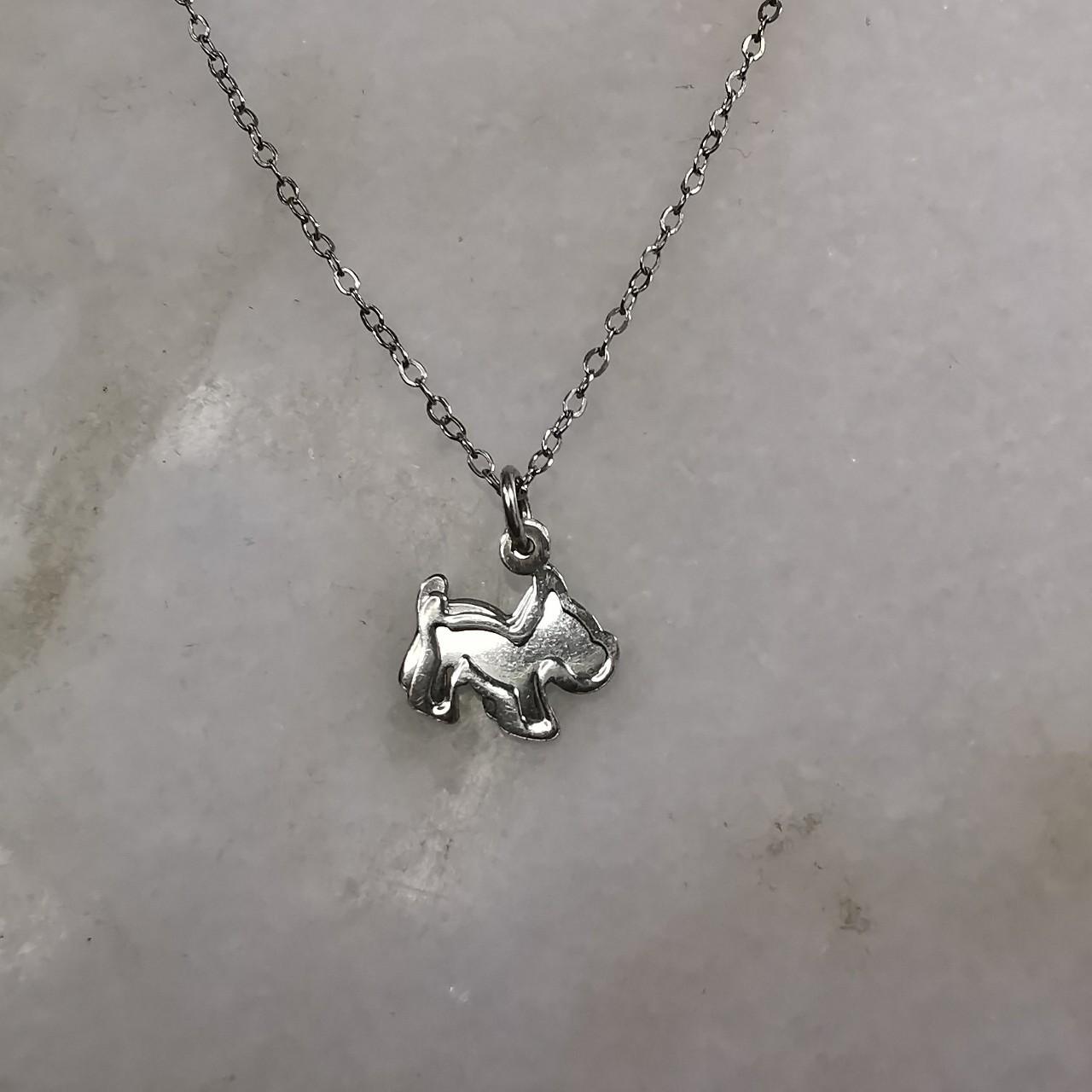 Here we have a sterling silver dog necklace. Chain... - Depop