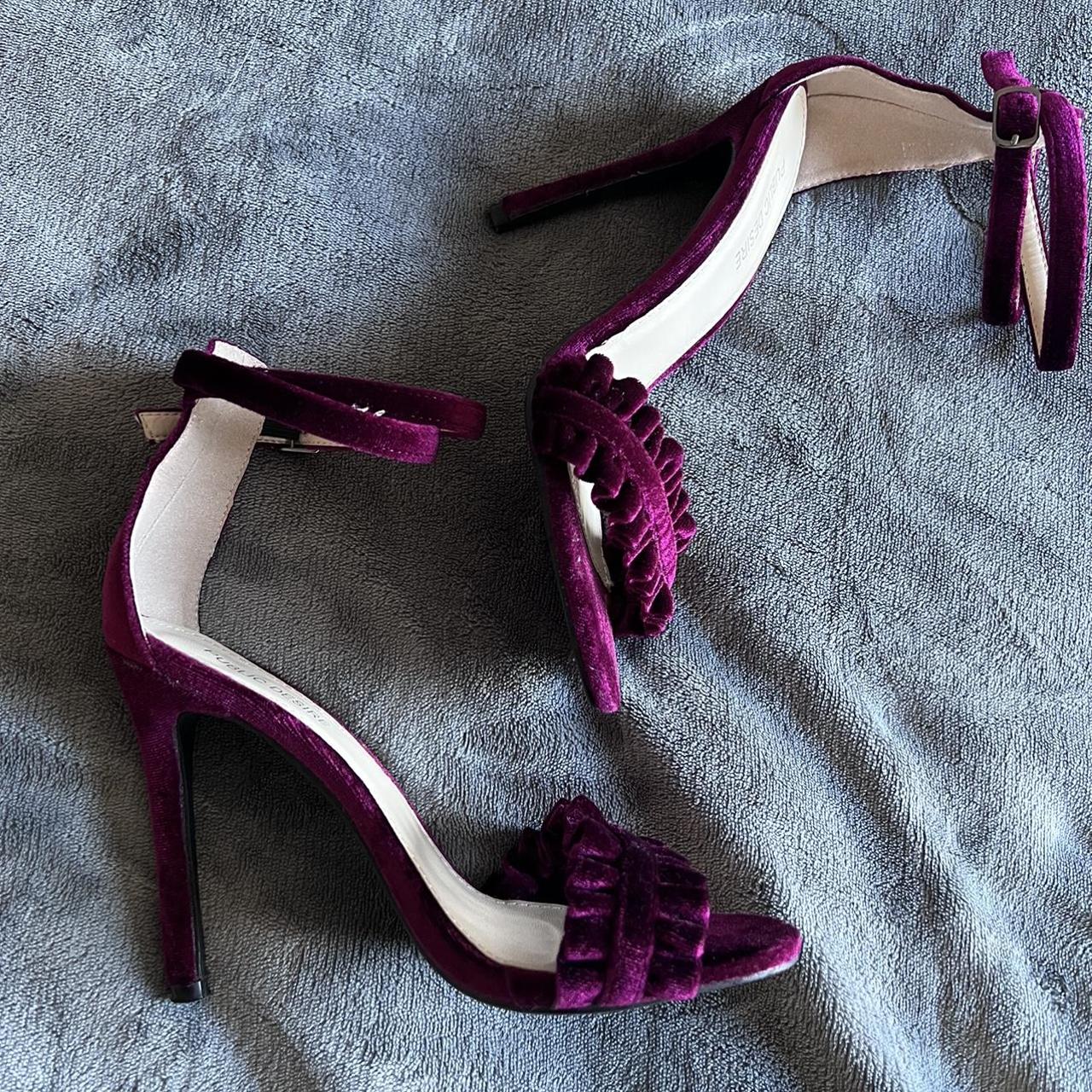 Public desire velvet heels size uk4, eur37. Worn... - Depop
