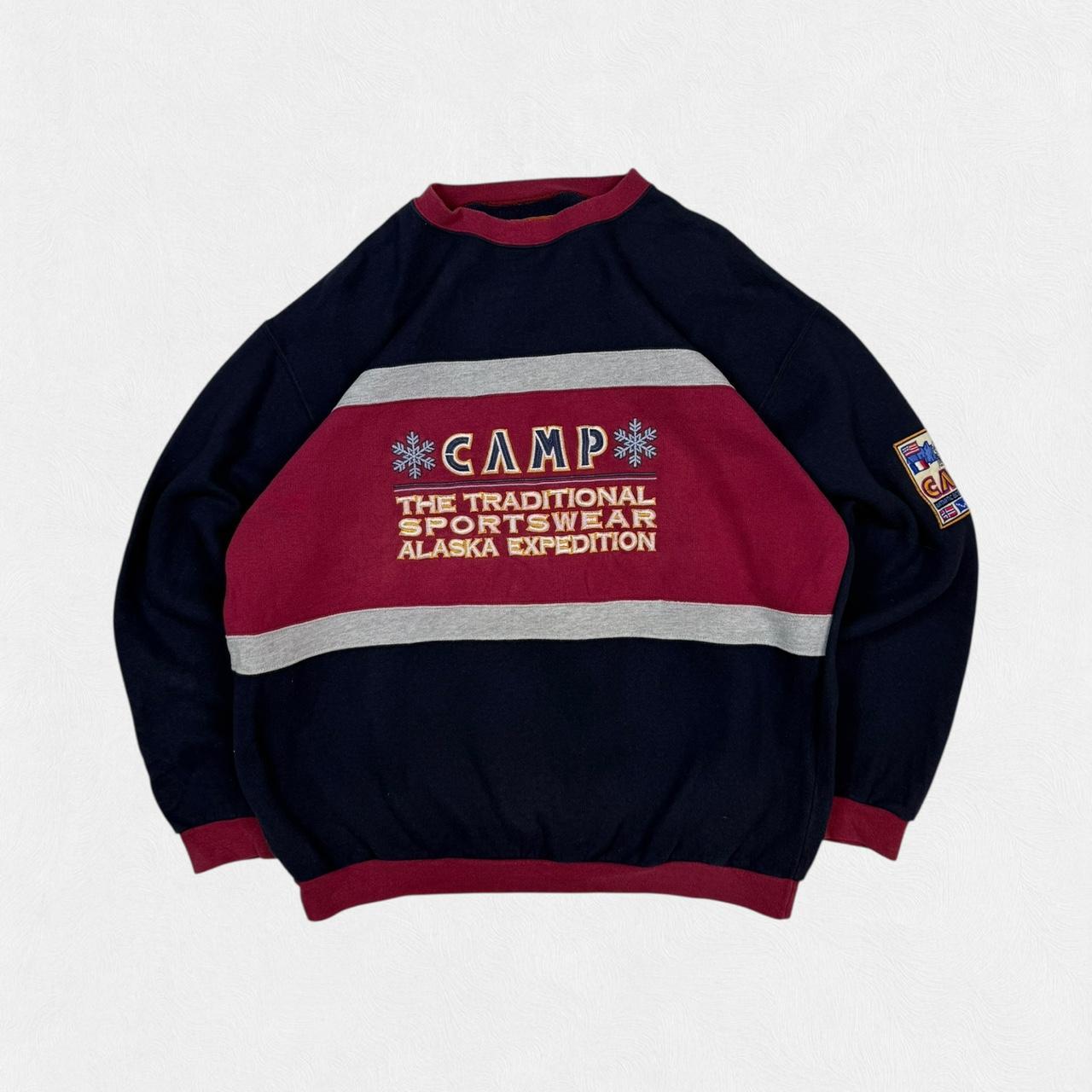 Vintage 90s camp graphic sweatshirt -Size- L -P2P-... | Depop