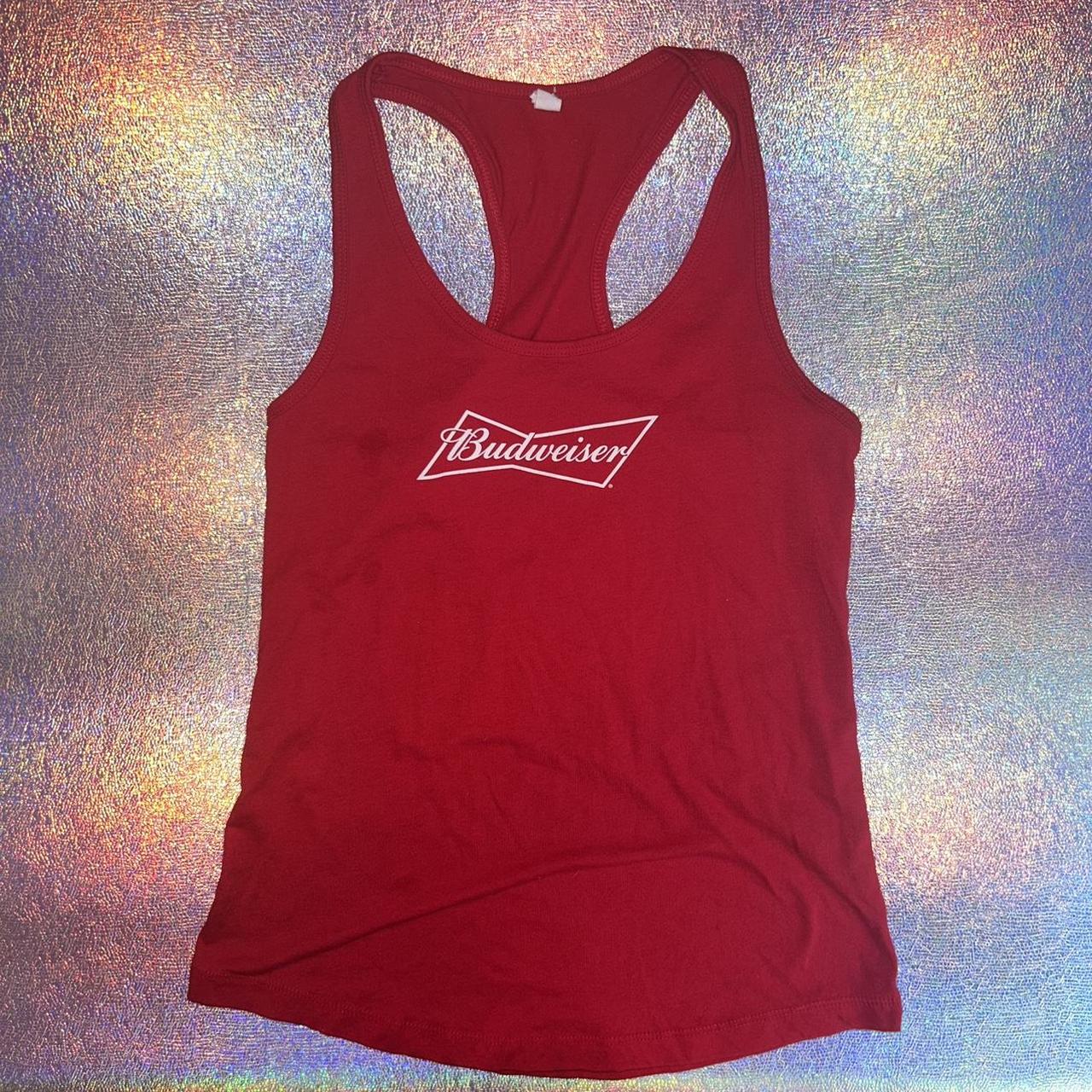 Red Budweiser slogan tank size small Good for game... - Depop