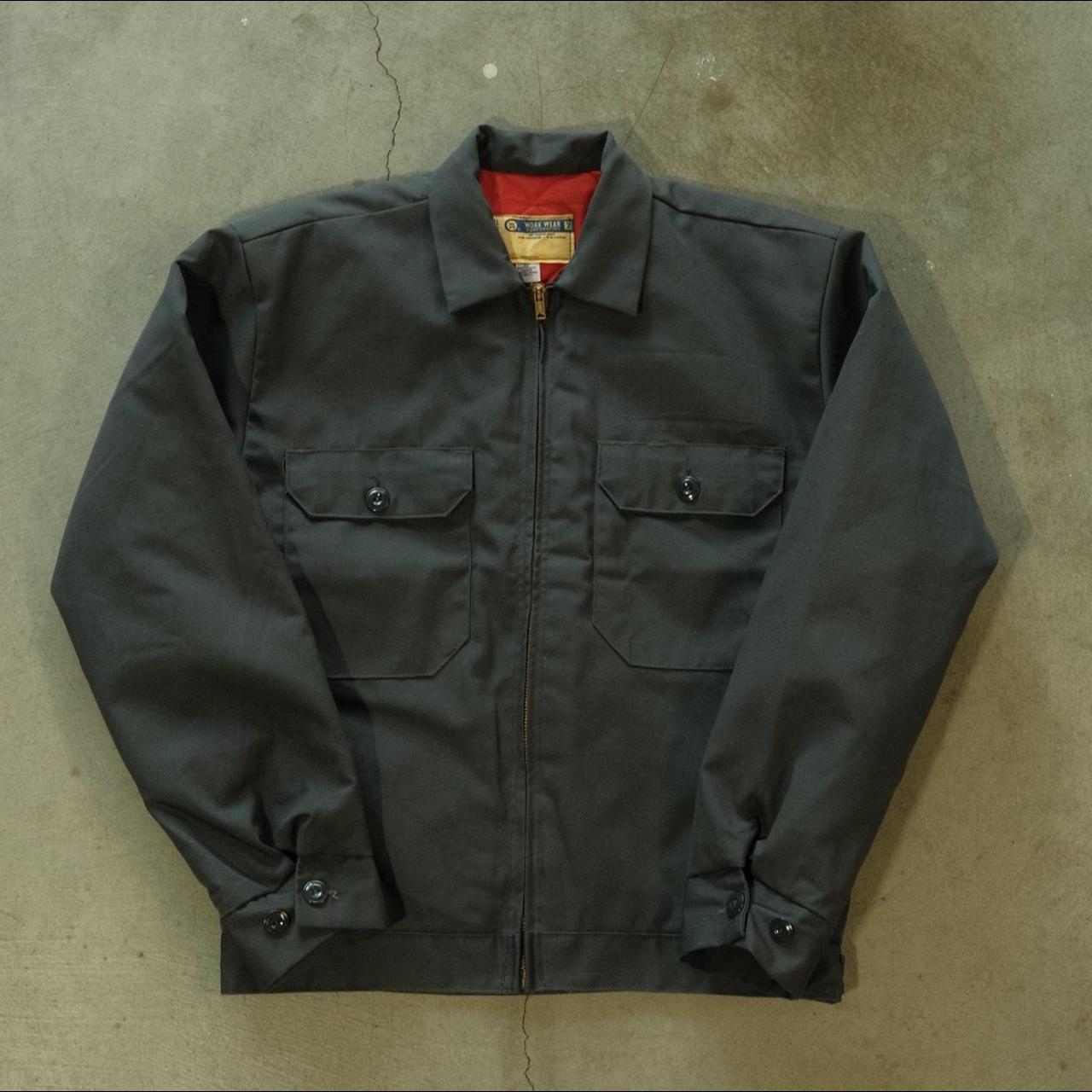 Vintage Grey Work/Mechanic Jacket 8/10 condition... - Depop