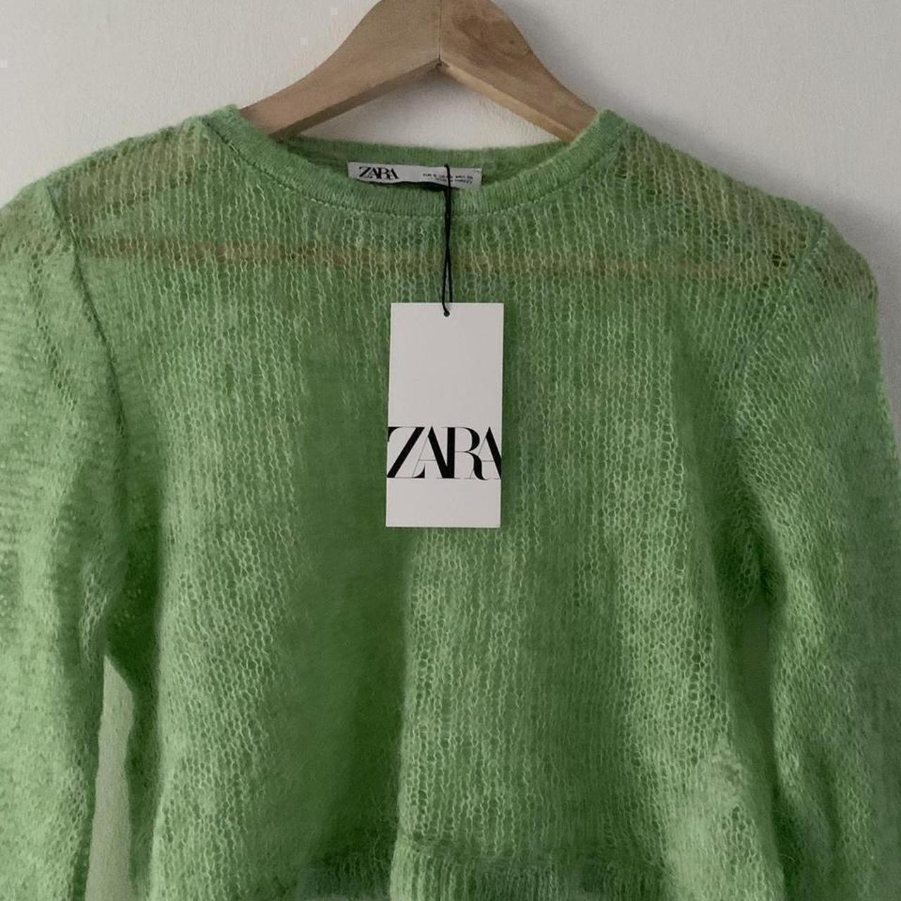 Zara cropped jumper Light green - New with... - Depop