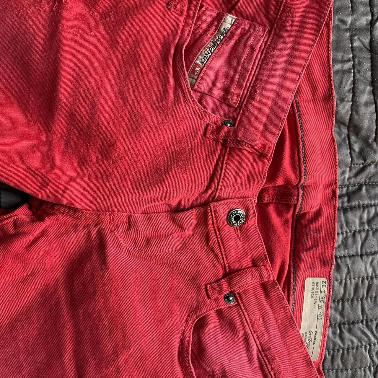 Diesel Women's Red Jeans | Depop