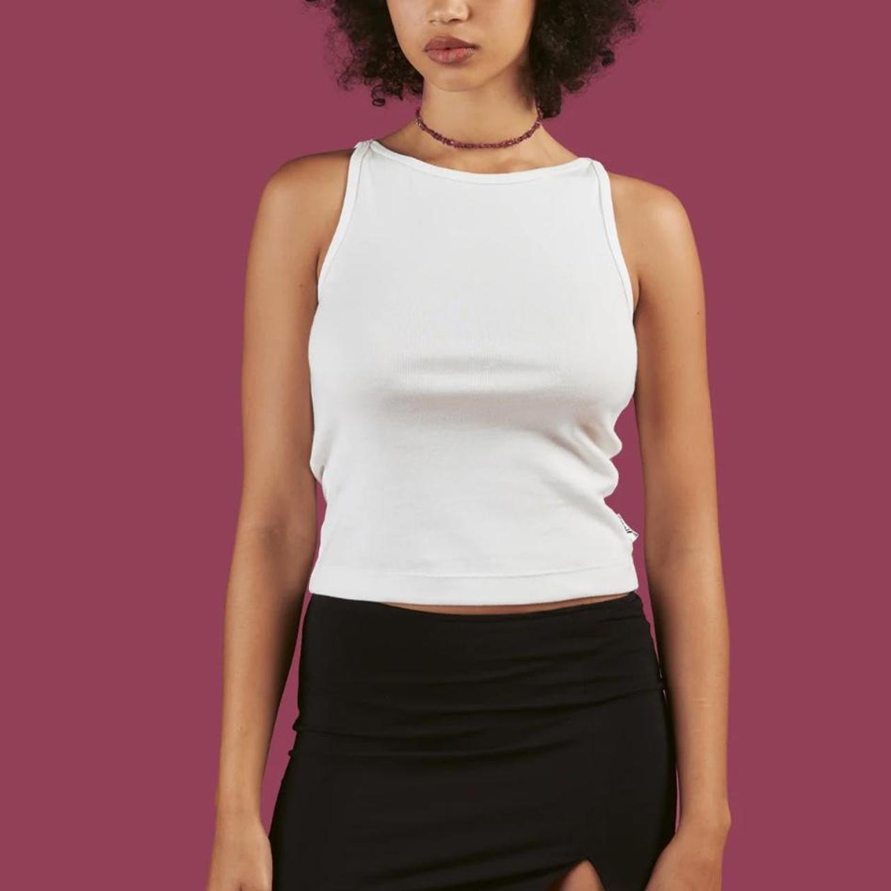 UNIF Wide Neck Tank In white only. Perfect basic to... - Depop