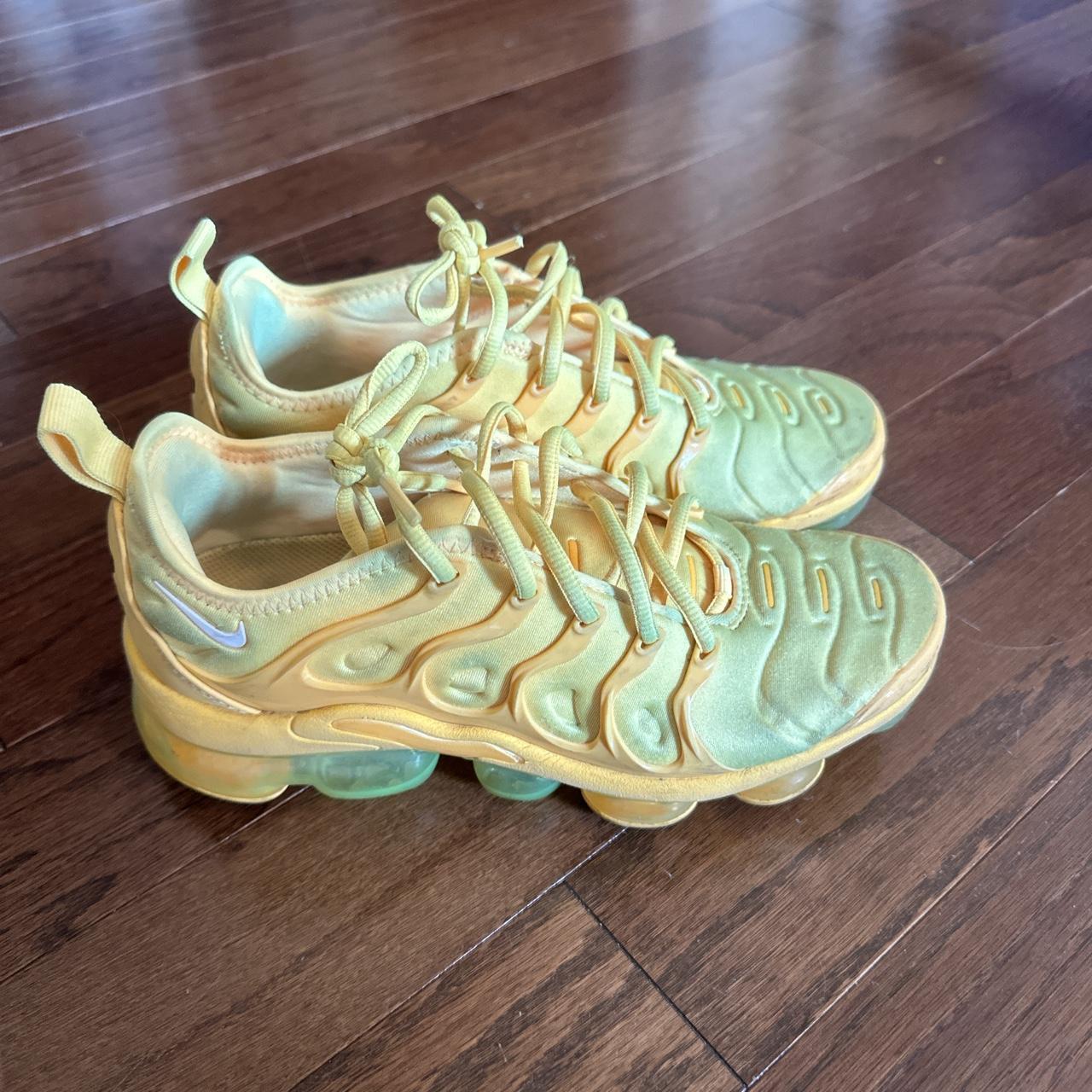 Nike Air Vapormax Plus, neon yellow, size US 6.5.... - Depop