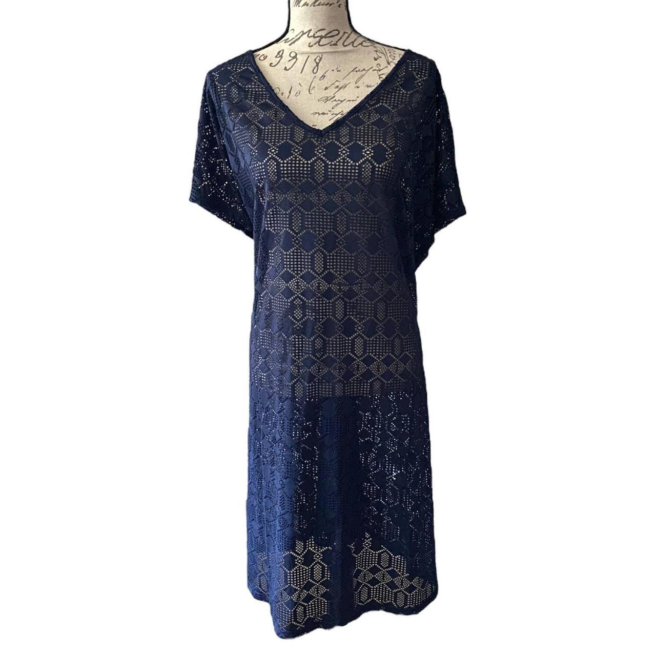 NWT Blue Bloomchic Swimsuit Cover Up Dress Size... - Depop