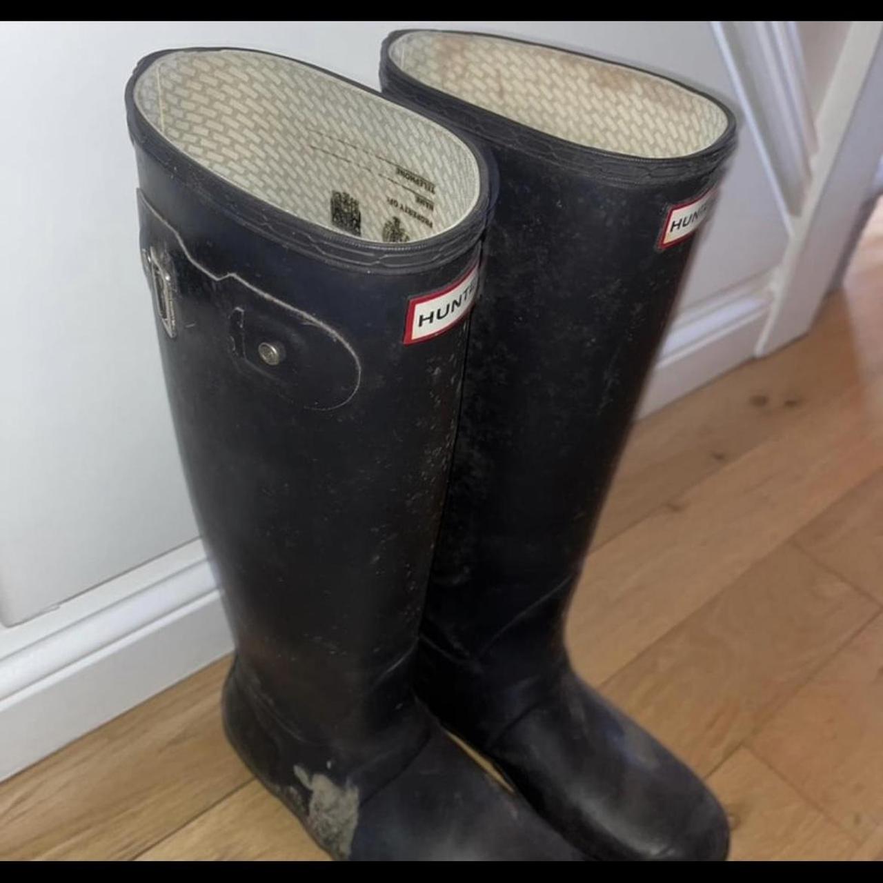 Hunter wellies size 5 well worn, slight signs of... | Depop