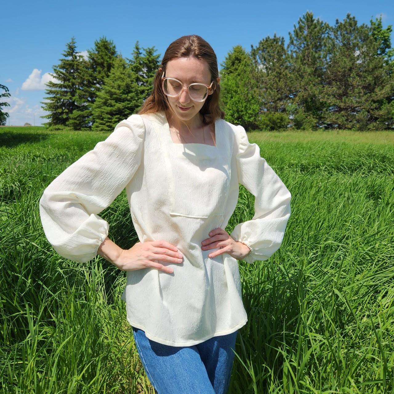 Ivory Blouse 🌸 MUTE STYLE ORIGINAL 🪡 Handmade by... - Depop