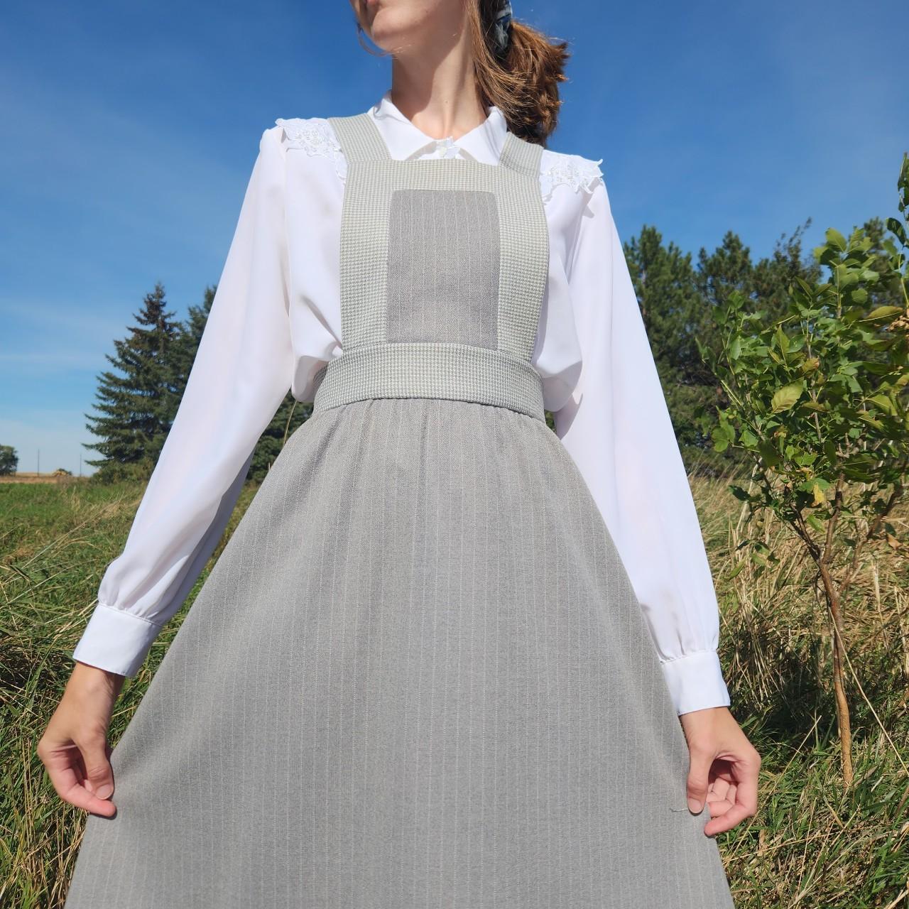 Gray Pinafore Dress This vintage 60s pinafore dress... | Depop