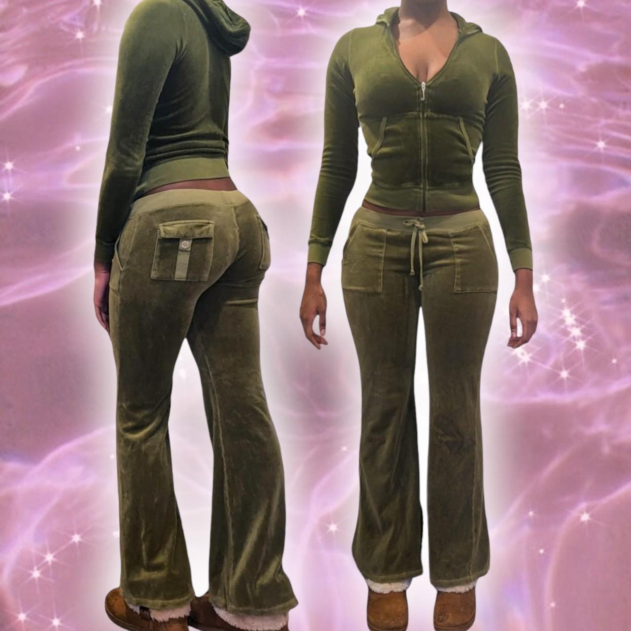 Y2K Juicy Couture velour tracksuit with low rise,... - Depop