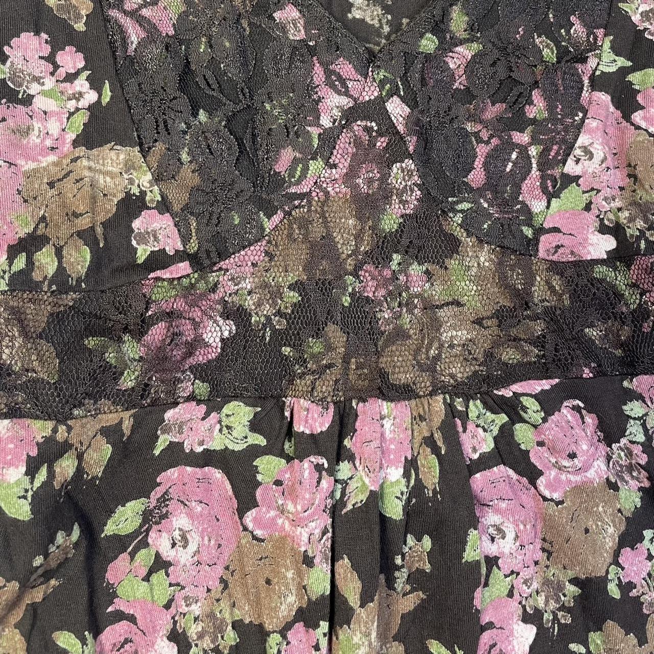 Y2K Floral Baby Doll Top Pretty rose pattern. Has... - Depop