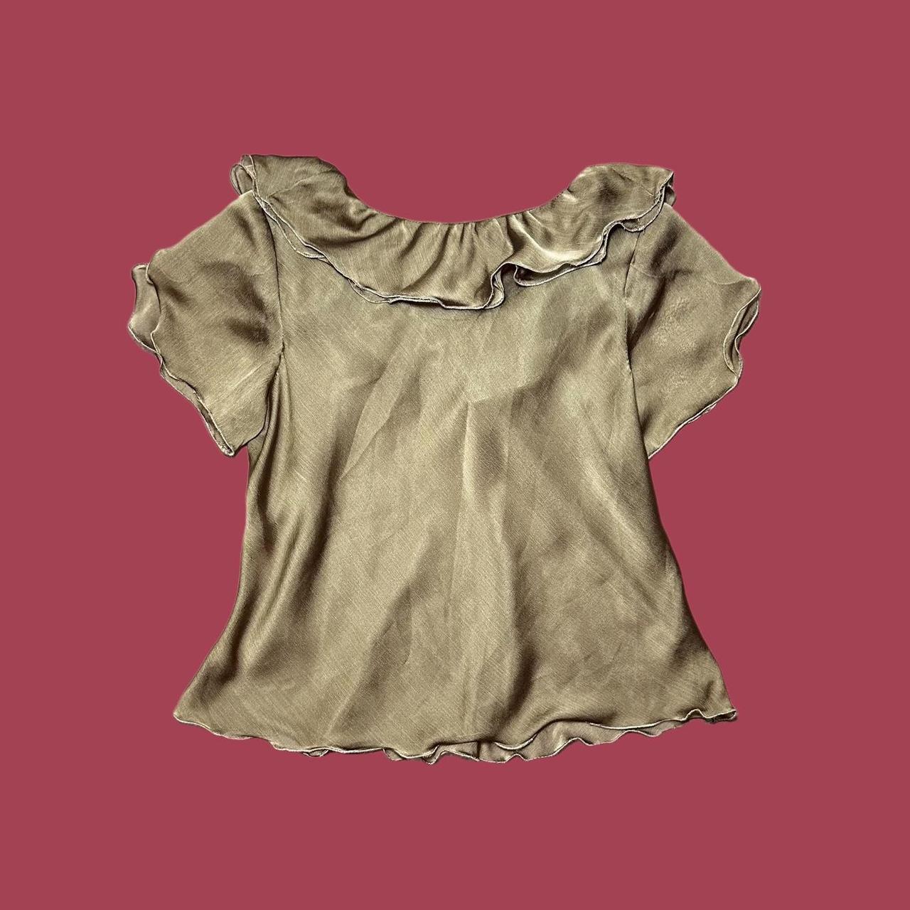 Gorgeous Sheer Gold Ruffle Blouse This top is so... - Depop