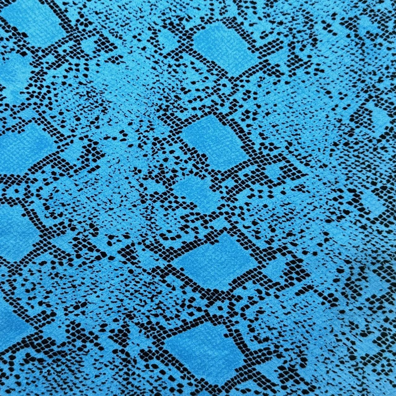 Y2K Cyan Blue Snakeskin Pattern Mockneck Tank... - Depop