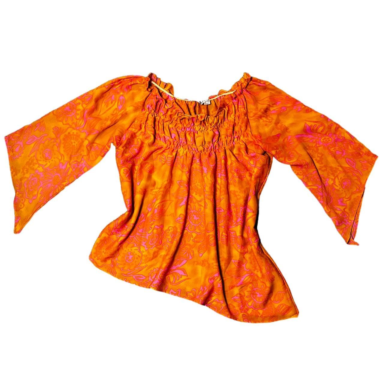Vintage 70s Pink And Orange Day Glo Boho Asymmetrical Depop