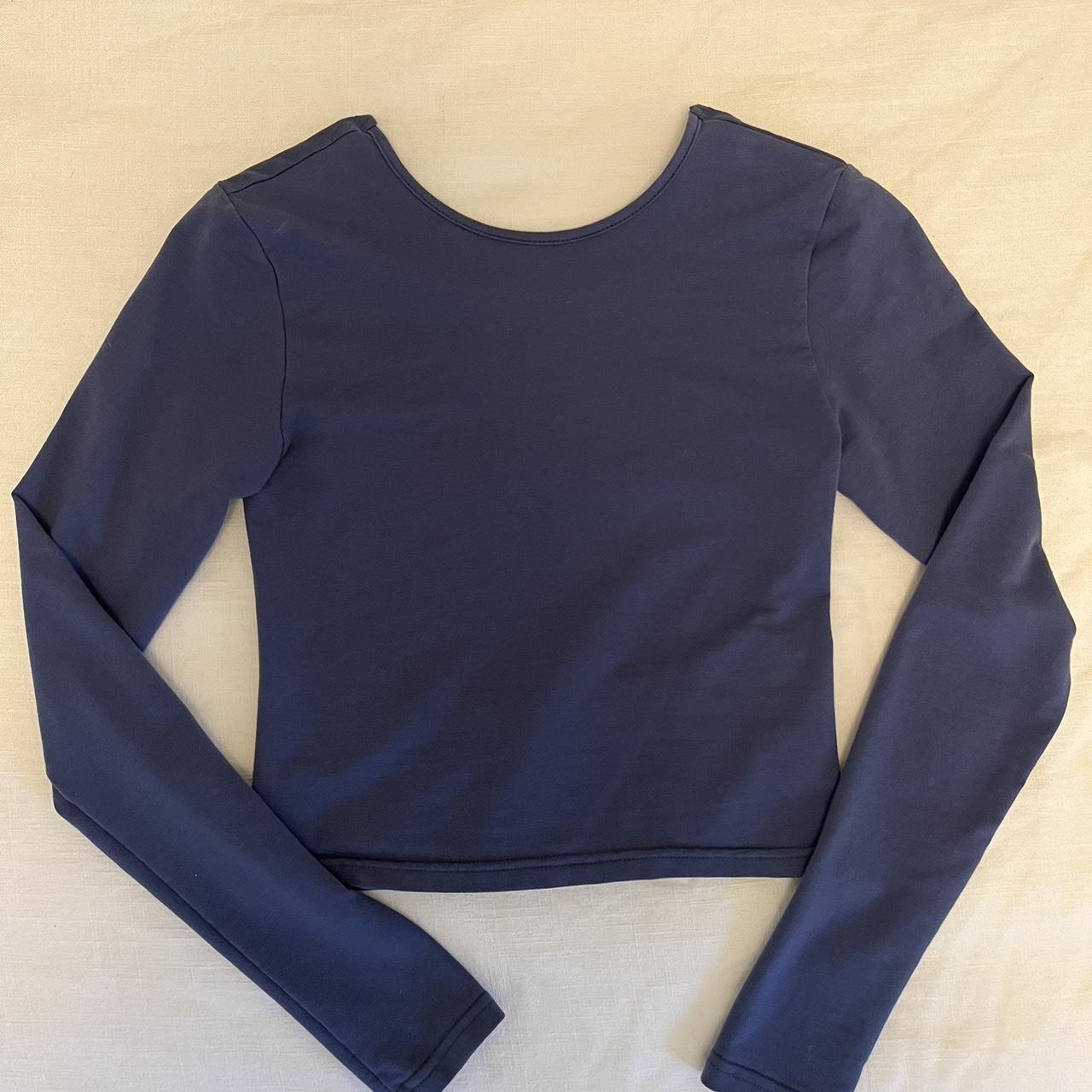 Edikted navy blue backless long sleeve top. I love... - Depop