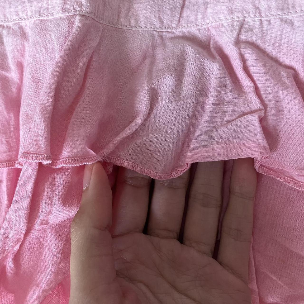 Vintage pink ruffle tier skirt ~Brand: raviya ~Size:... - Depop