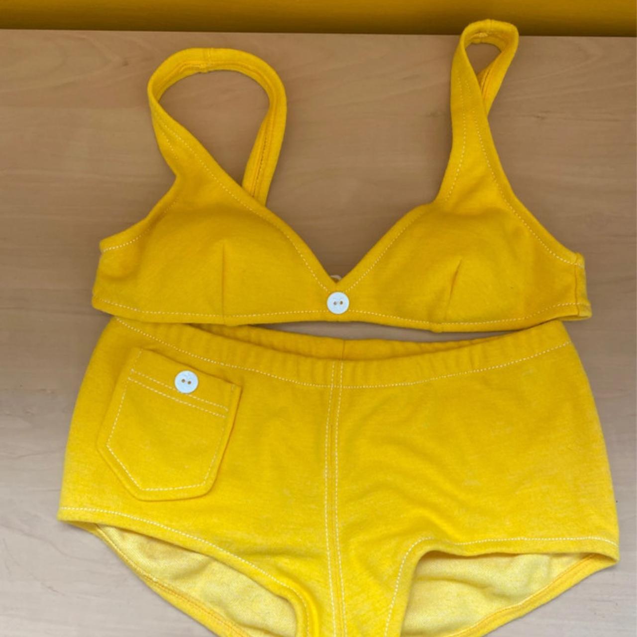 34 60s Like New Yellow Bikini Size 34 Uk 4 Genuine Depop