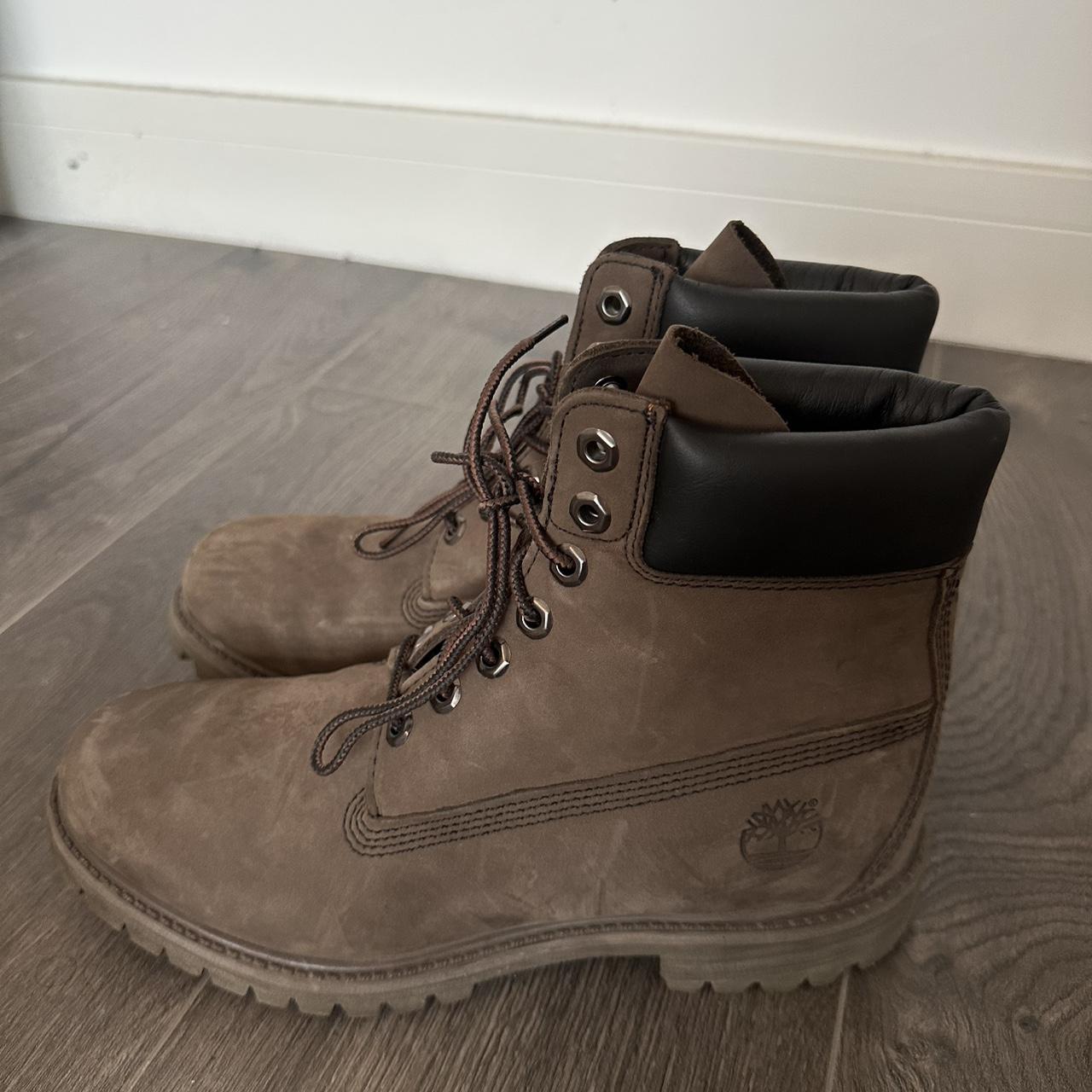 Brown Timberland boots Unknown size as label not on... | Depop