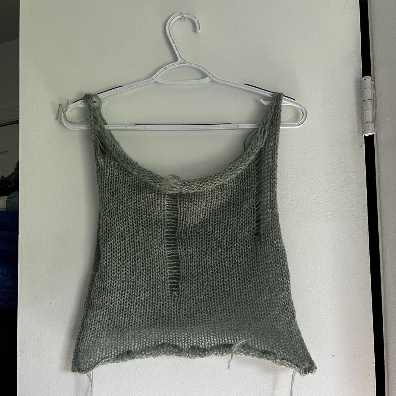 Distressed knit tank top, very stretchy. Made with... - Depop