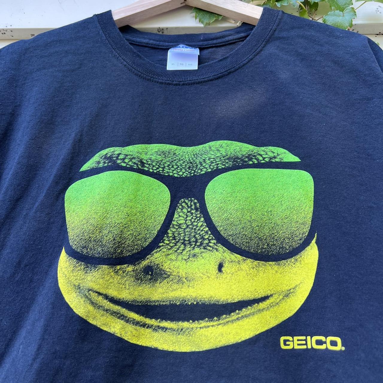 Y2K Geico Gecco Logo shirt Tagged XL No noticable... - Depop