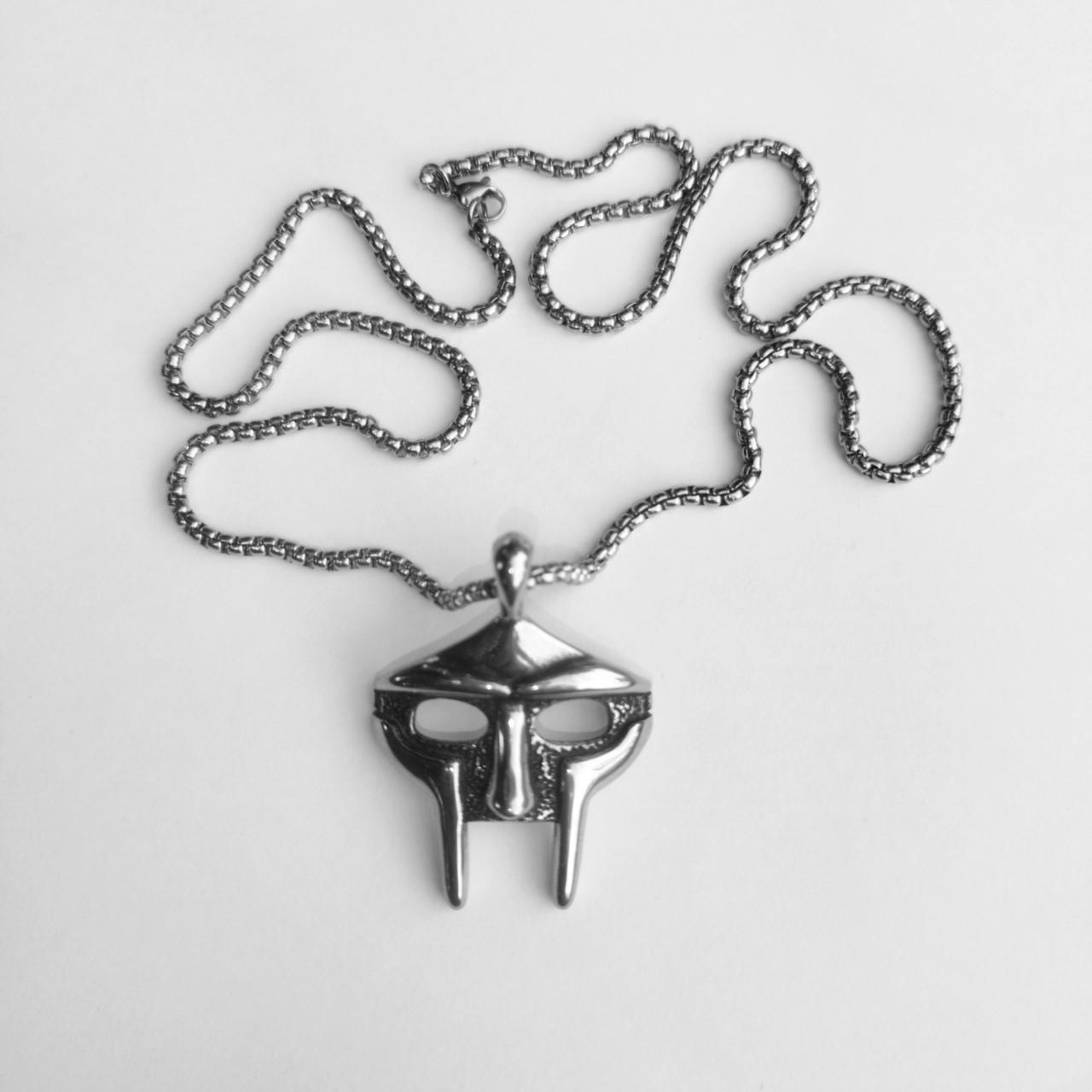 MF DOOM stainless steel mask necklace 60cm... - Depop