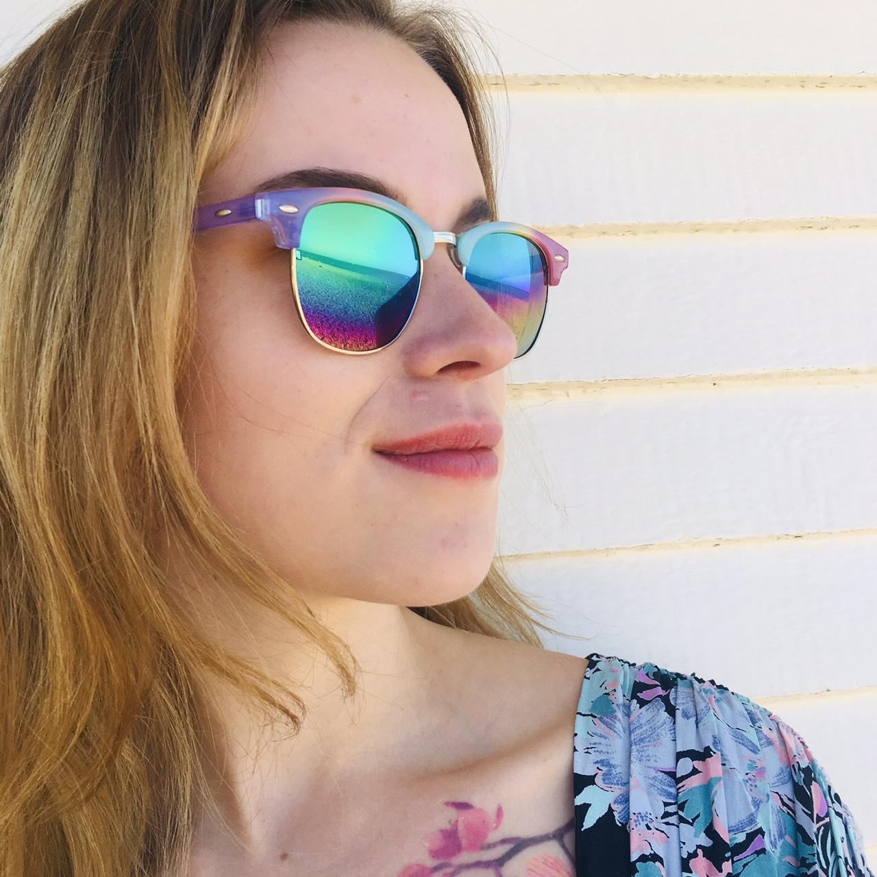 Vintage Sunglasses Wayfarer Rainbow Sunglasses Depop