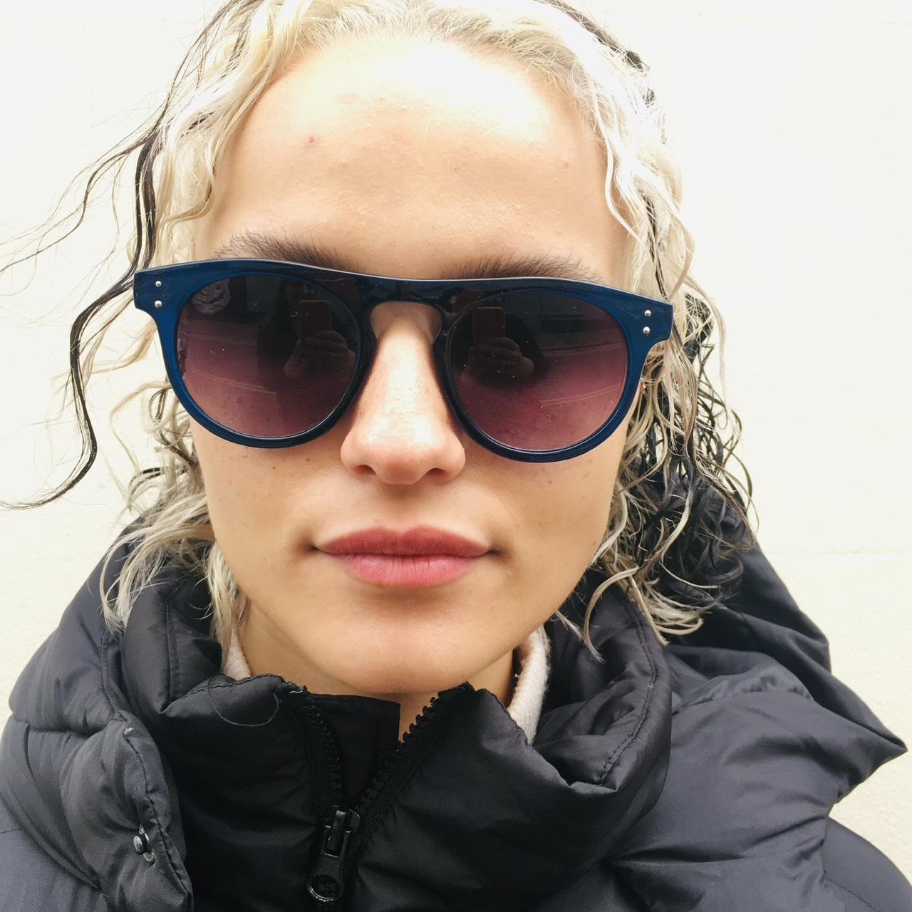 Vintage Sunglasses Blue Round Sunglasses 90s Depop