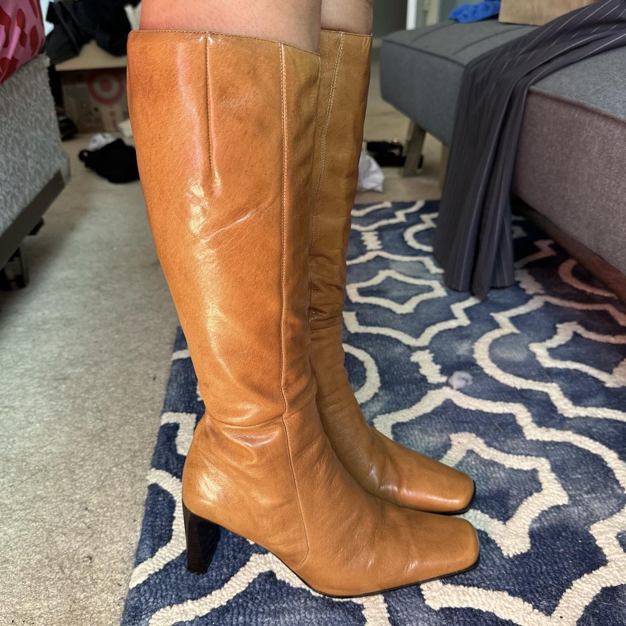 Maripé Tall Tan Leather Boots -perfect for fall... - Depop
