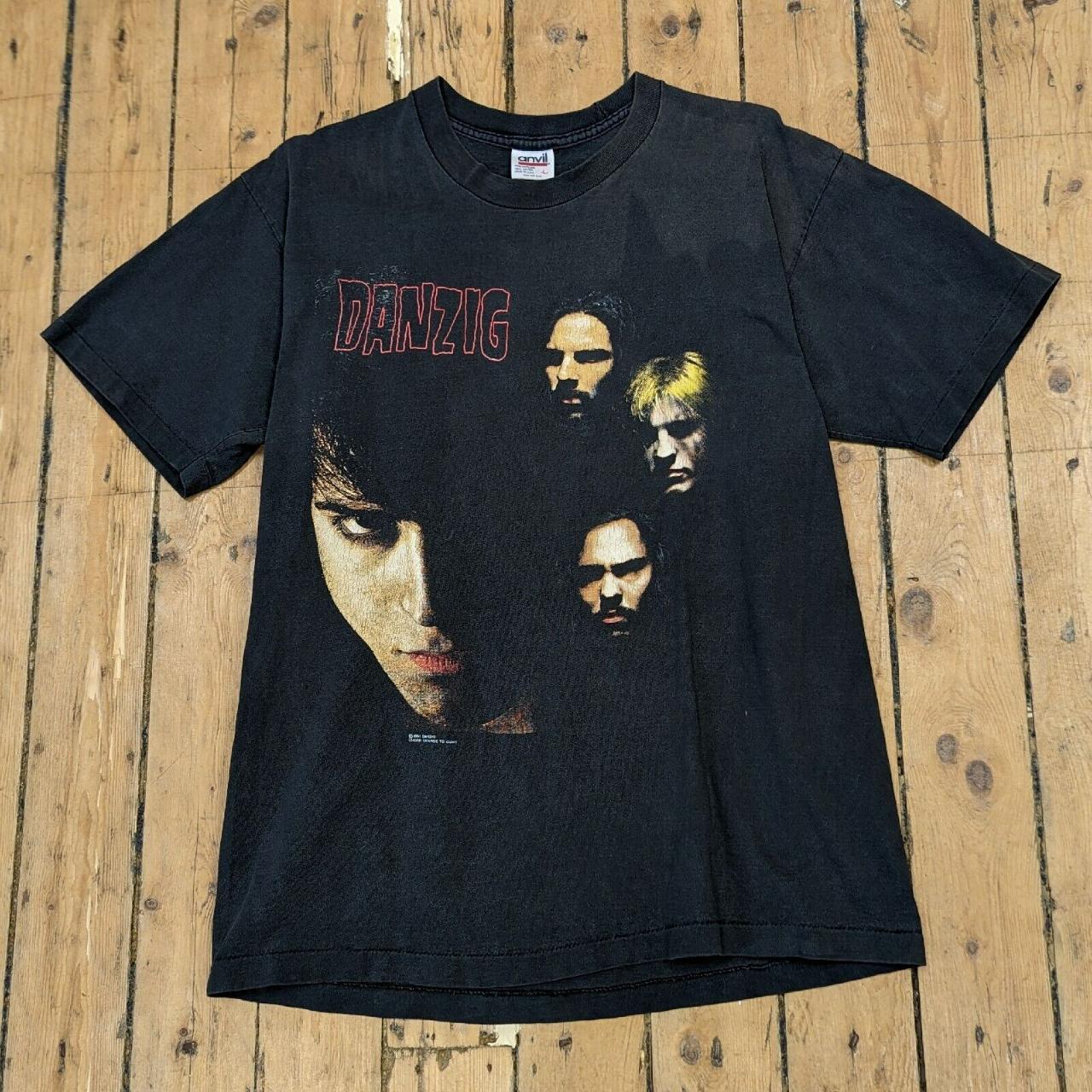 1991 Danzig single stitch t-shirt in black with... - Depop