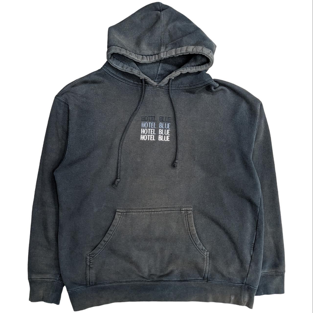 Hotel Blue Spell Out Hoodie In Black Size L | Skate... - Depop