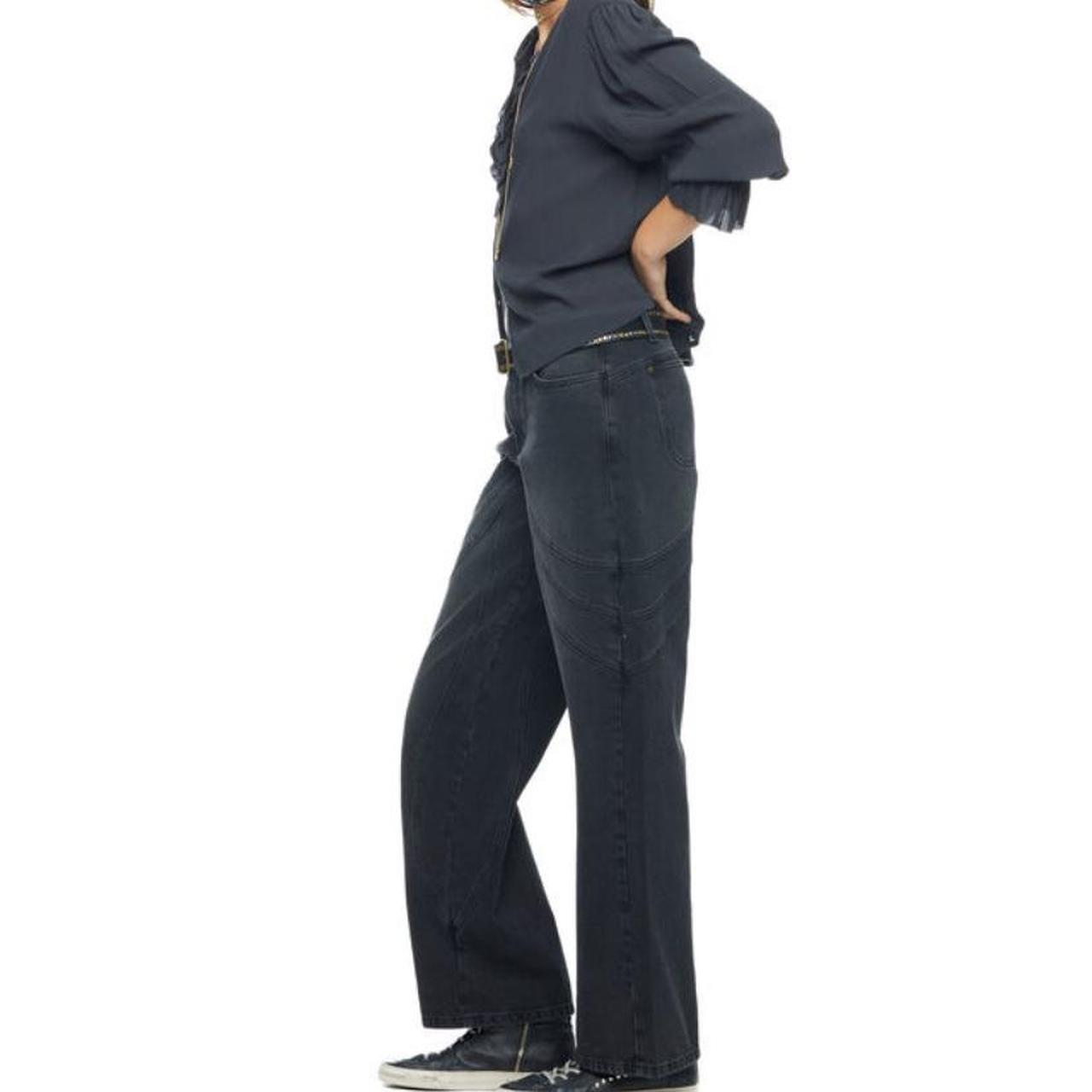 nicoli anthracite wavy jeans - black washed denim... | Depop