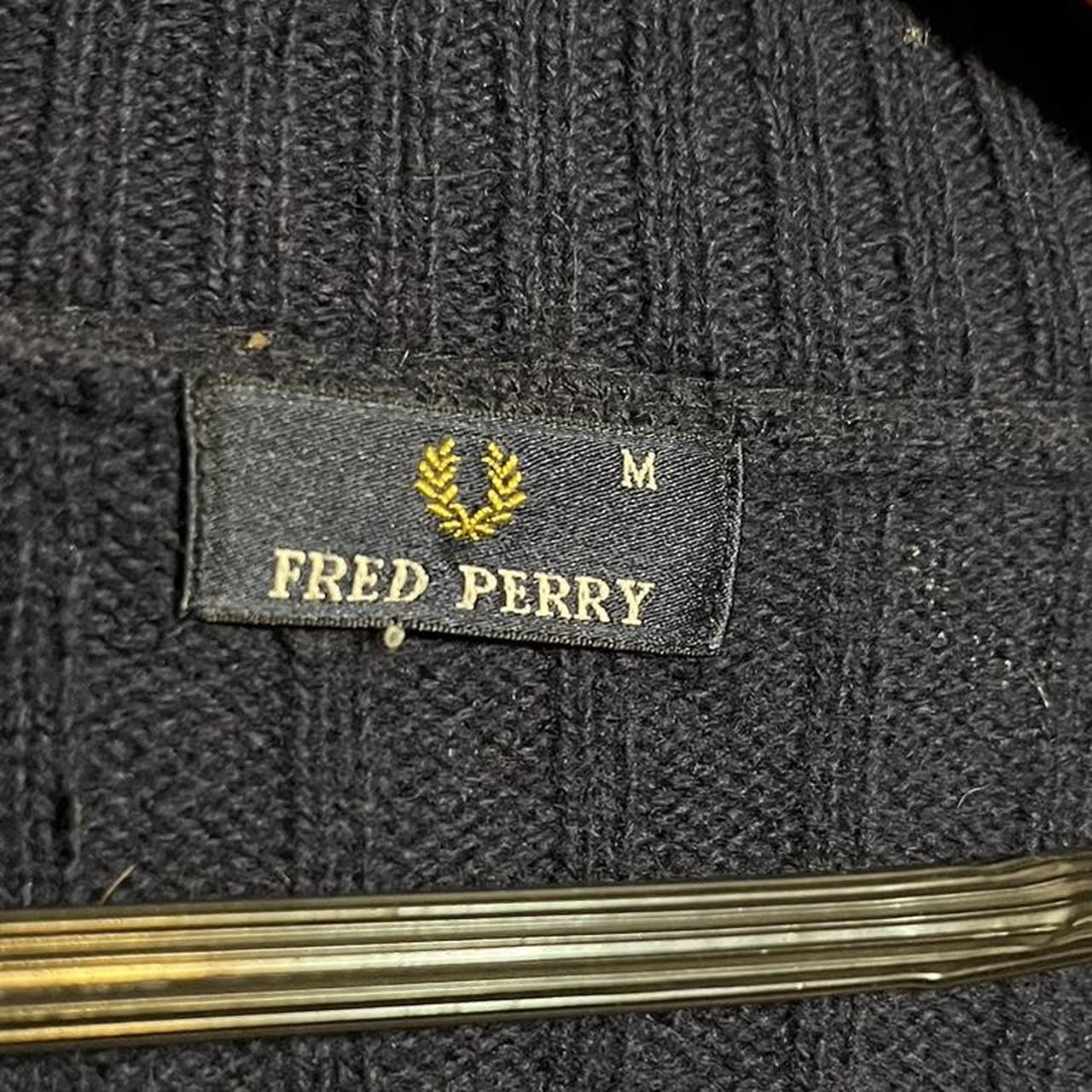 FRED PERRY LARGE ZIPPER NAVY BLUE CARDIGAN, very... - Depop