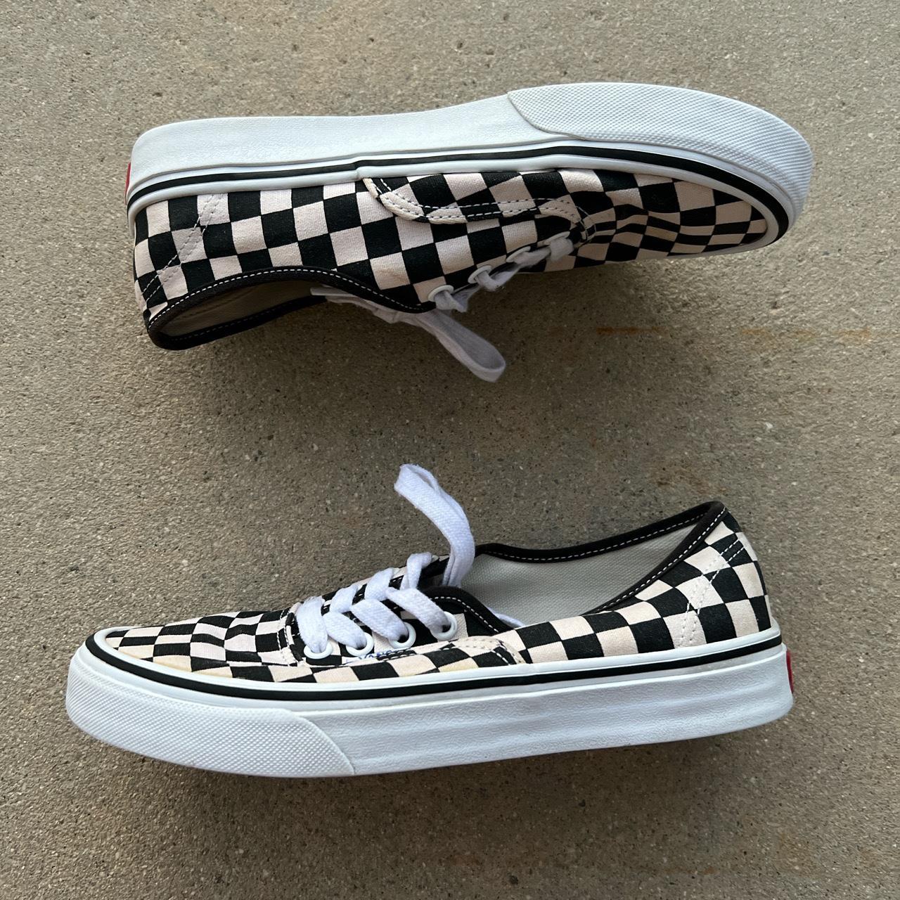 Checkered vans 7.5 women’s A little discolored on... - Depop
