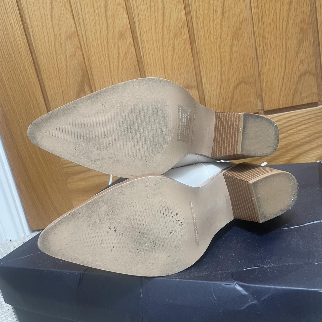 French Connection white fringe cowboy boots with a... - Depop