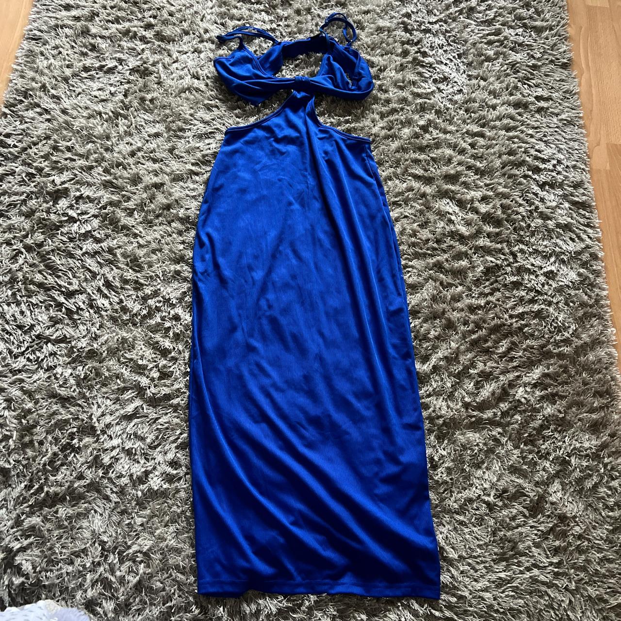Shein Blue bodycon dress, size medium - Depop