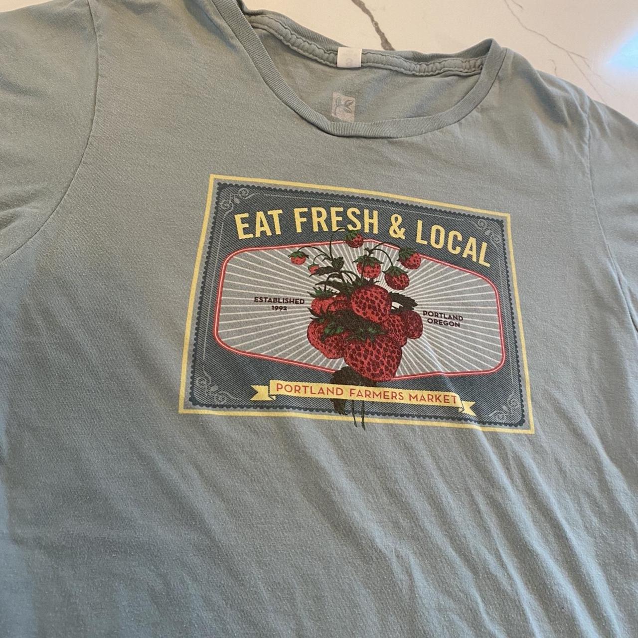 Adorable pastel sage green strawberry t shirt! This... - Depop