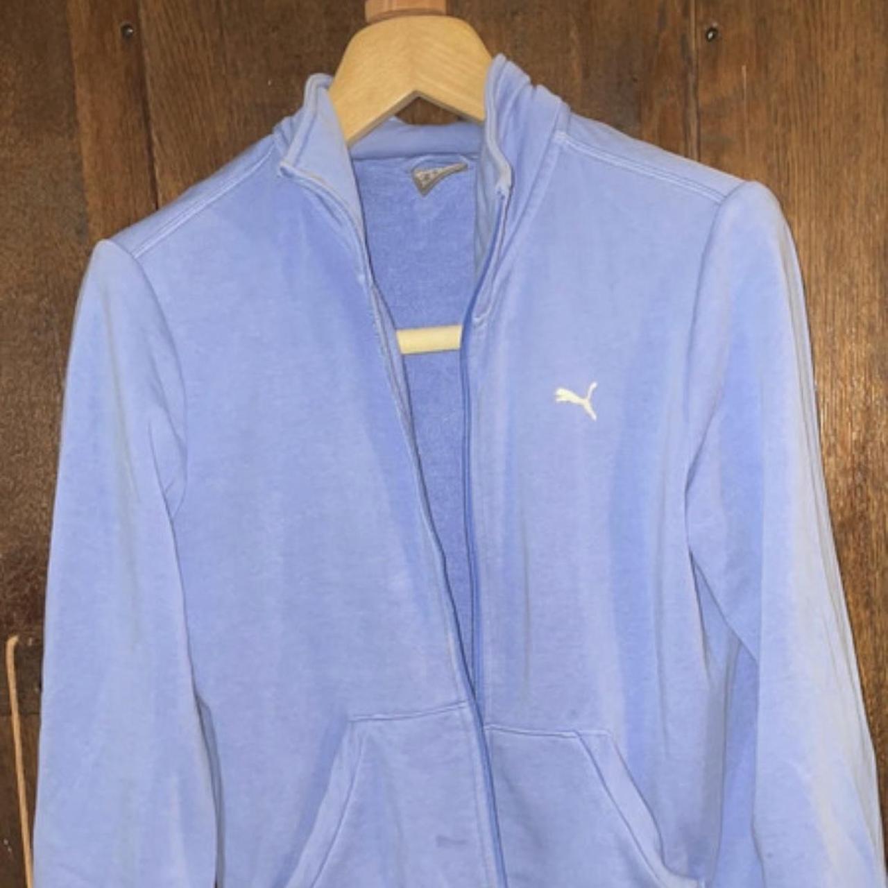 Vintage baby blue puma zip up Only worn a few times... - Depop