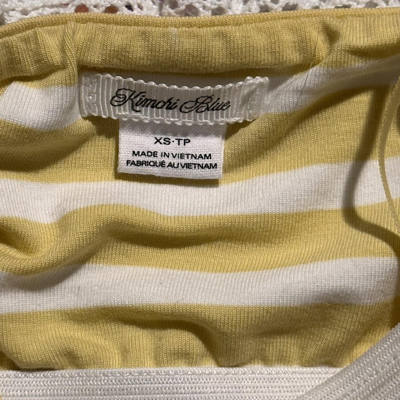 Kimchi blue yellow stripped tube top w lace... - Depop