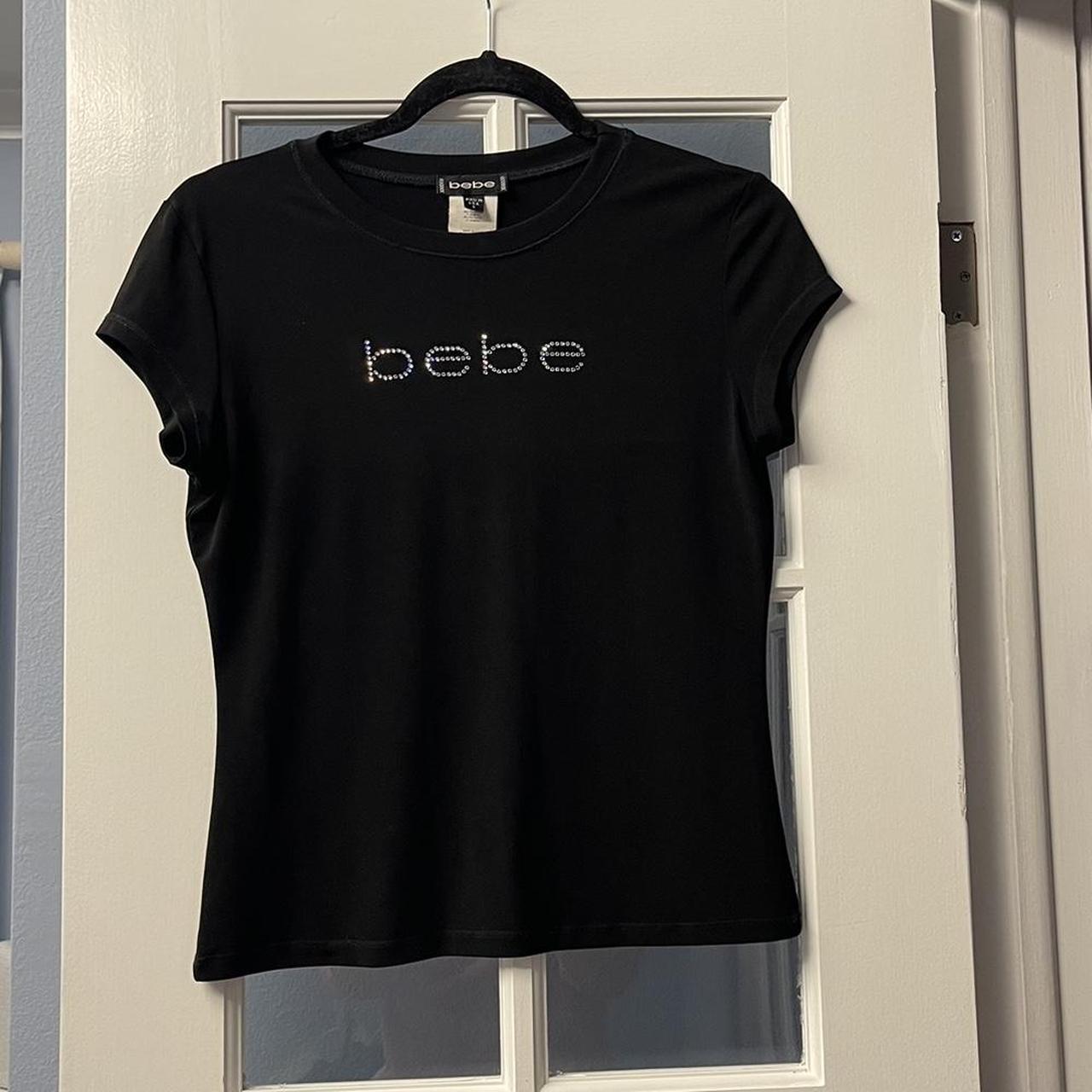 Rhinestone bebe short sleeve shirt Size large - Depop