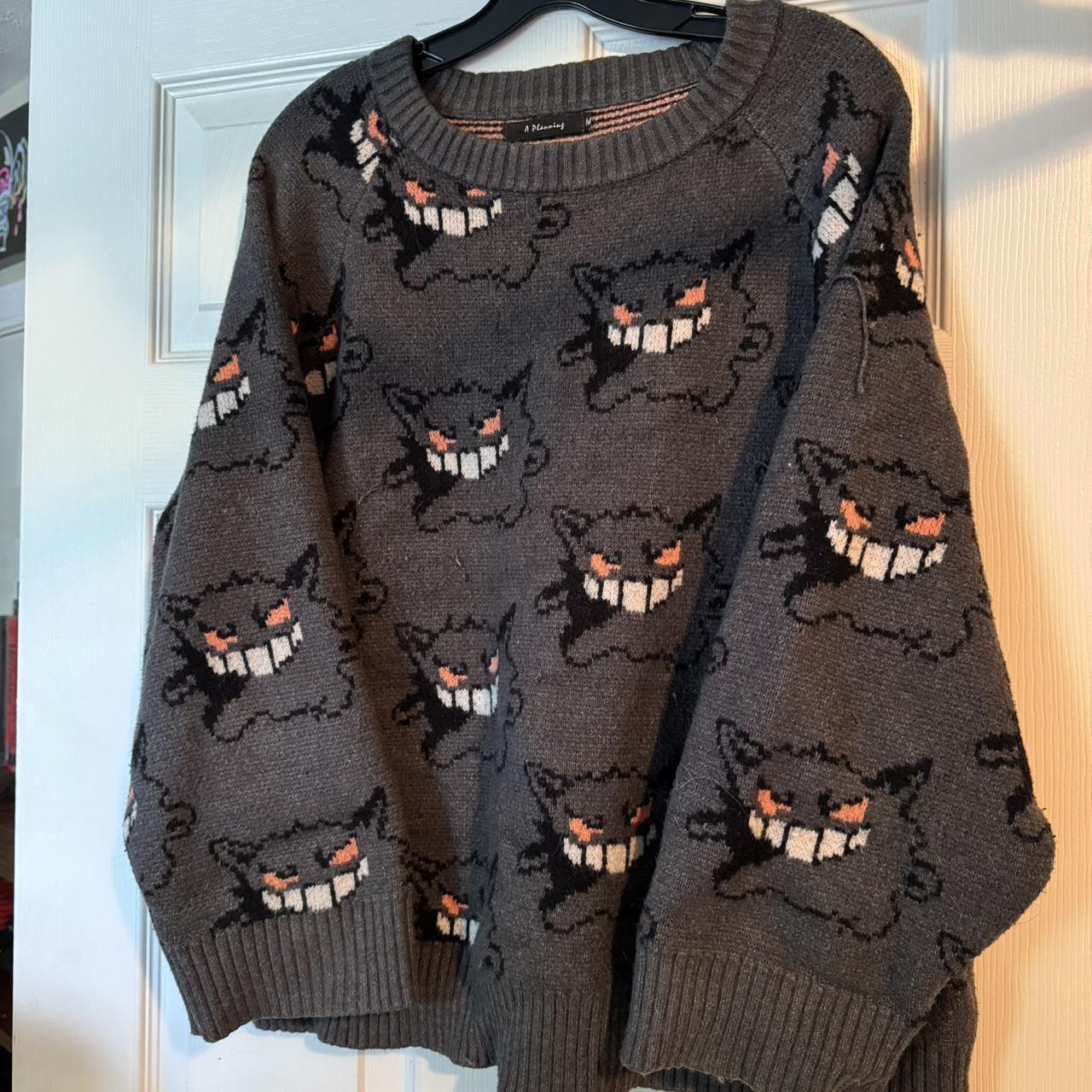 Comfy Gengar Pokemon Sweater Size Medium. Worn... - Depop