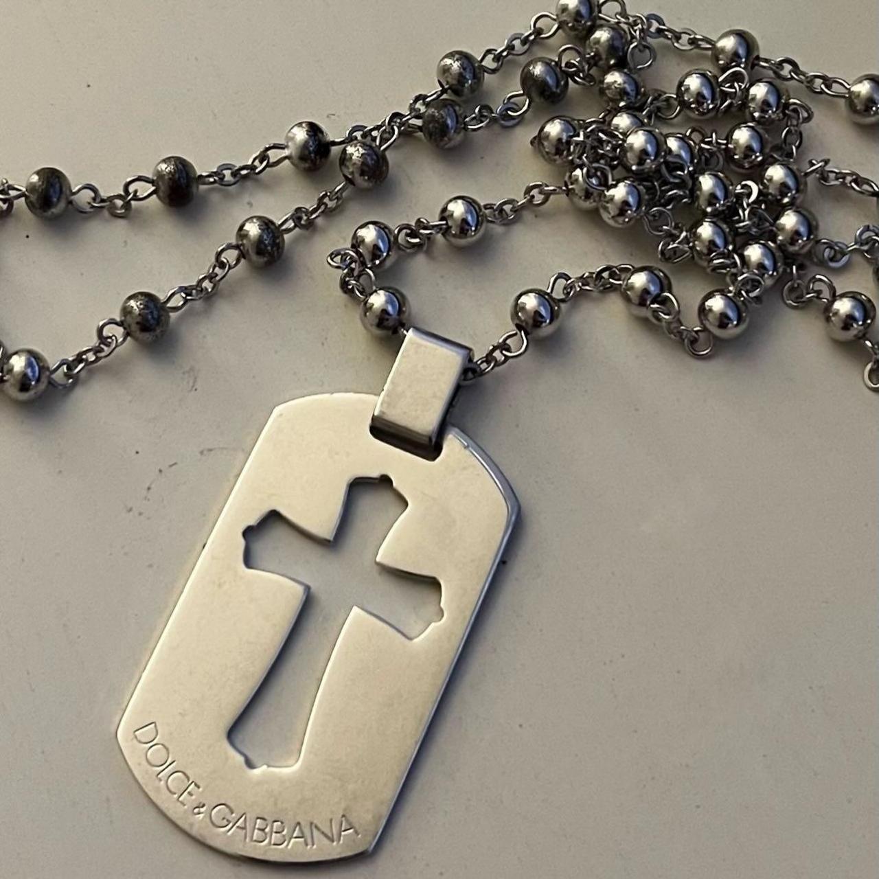 Dolce&Gabbana tag cross necklace - Depop