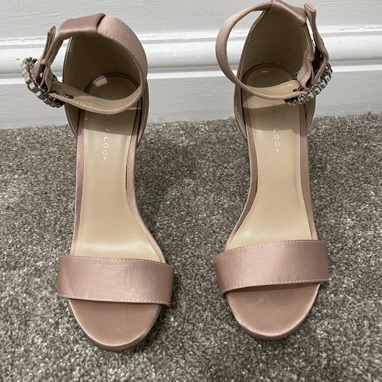 Pastel pink satin heels perfect for weddings.... - Depop
