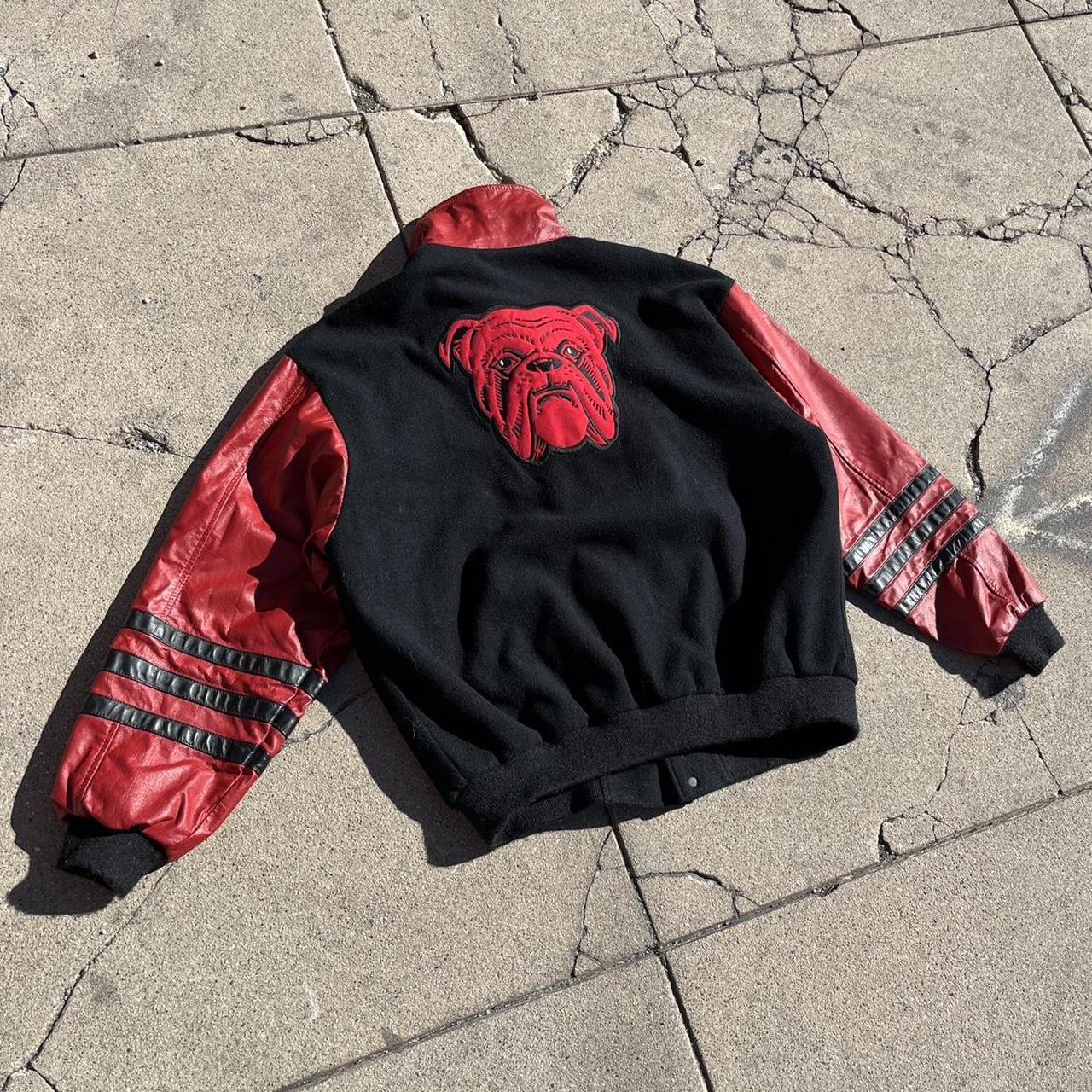 Vintage 90s Red Dog Malt Liquor Wool and Leather... - Depop