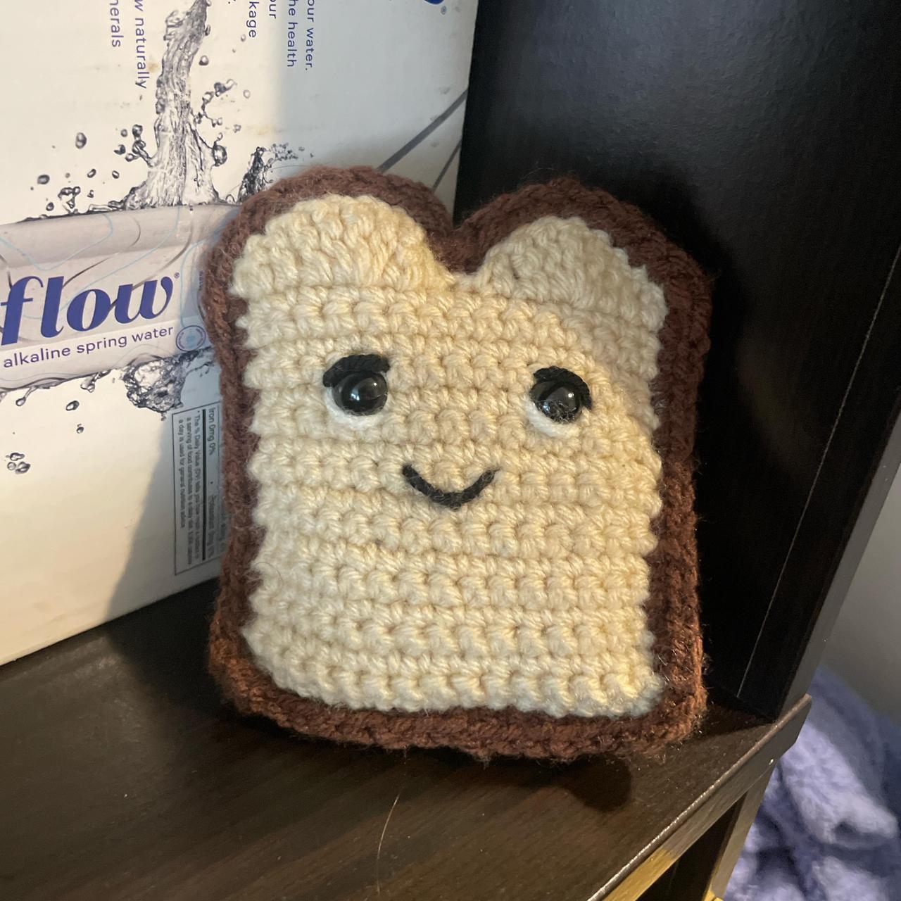 crochet toast plushy friend handmade by me 🍞 - Depop