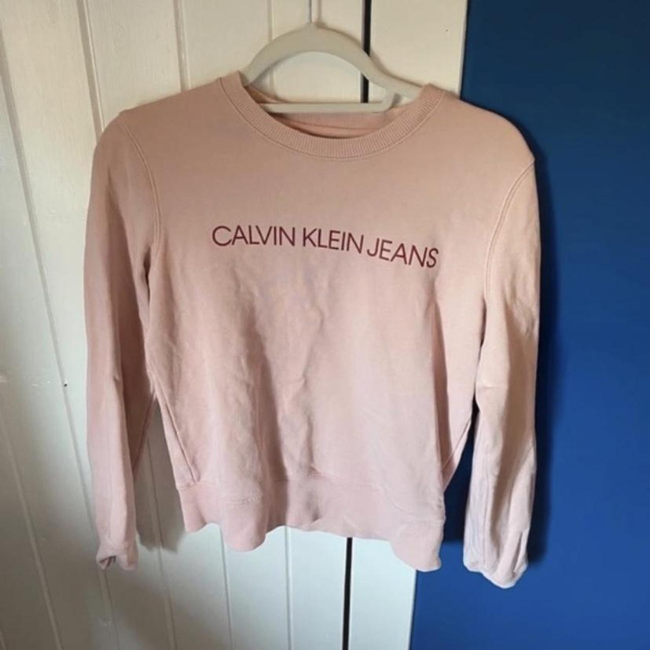 Pink Calvin Klein Sweatshirt In perfect condition!! - Depop