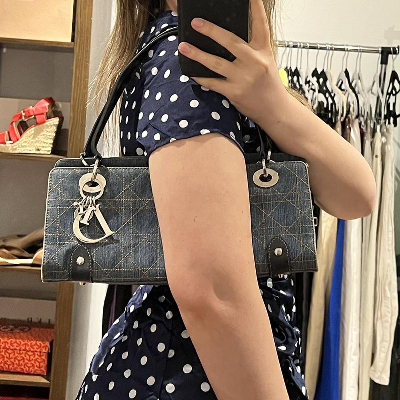 denim lady dior super rare dior d lite east west bag... - Depop