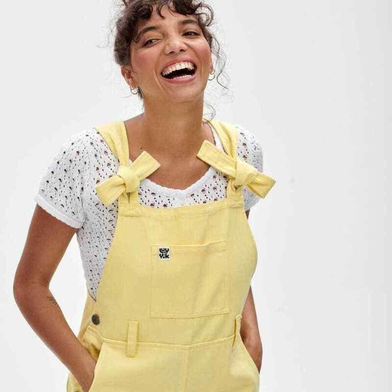 Yellow Lucy & Yak Dungarees Size 12 Easton style,... - Depop