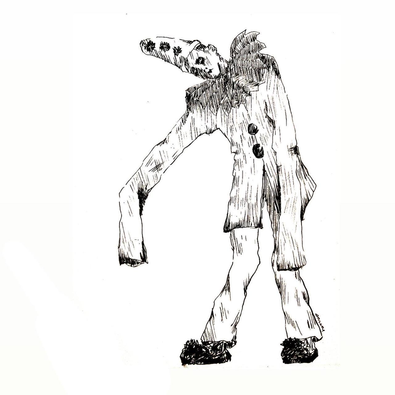 A4 clown ink drawing print... - Depop